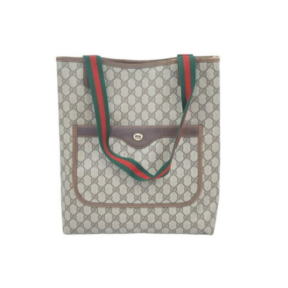 Gucci | Bags | Gucci Sherry Line Gg Logo Tote Bag Beige Leather | Poshmark